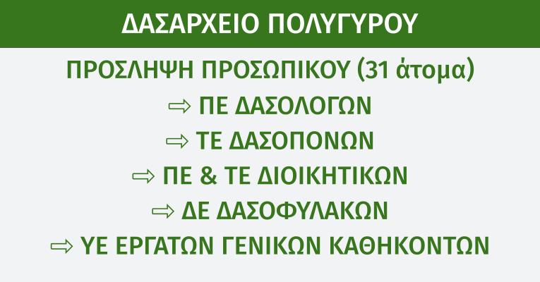 ΔΑΣΑΡΧΕΙΟ ΠΟΛΥΓΥΡΟΥ: Ανακοίνωση πρόσληψης προσωπικού (31 άτομα ...