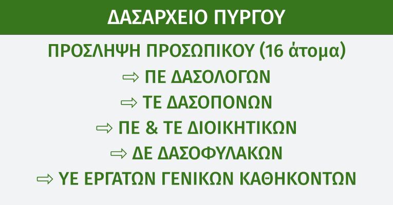 ΔΑΣΑΡΧΕΙΟ ΠΥΡΓΟΥ: Ανακοίνωση πρόσληψης προσωπικού (16 άτομα ...